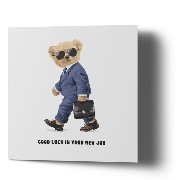 Good Luck New Job - Bear Greetings Cards – Cold Coffee®